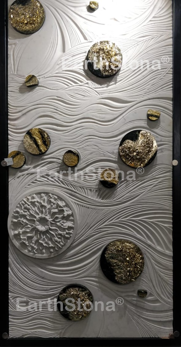 Double Height Leaf Pattern | Stone Wall Carving | EarthStona