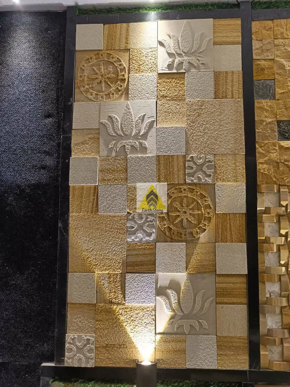 Stone Wall Cladding | Pink White Flower in Sandstone | EarthStona