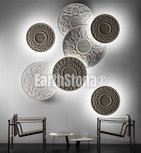 3D Circle Natural Stone Wall Carving | EarthStona
