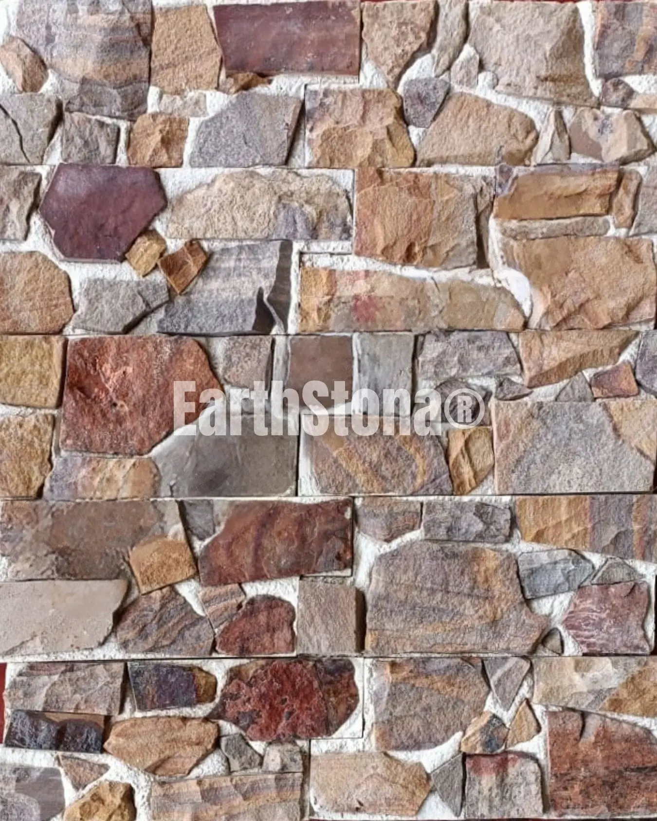 Stone Wall Cladding | Pink White Flower in Sandstone | EarthStona