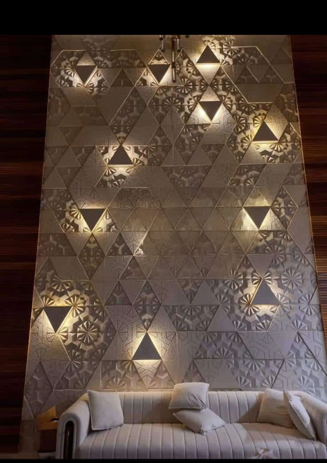 Triangular Pattern Stone Wall Carving | EarthStona