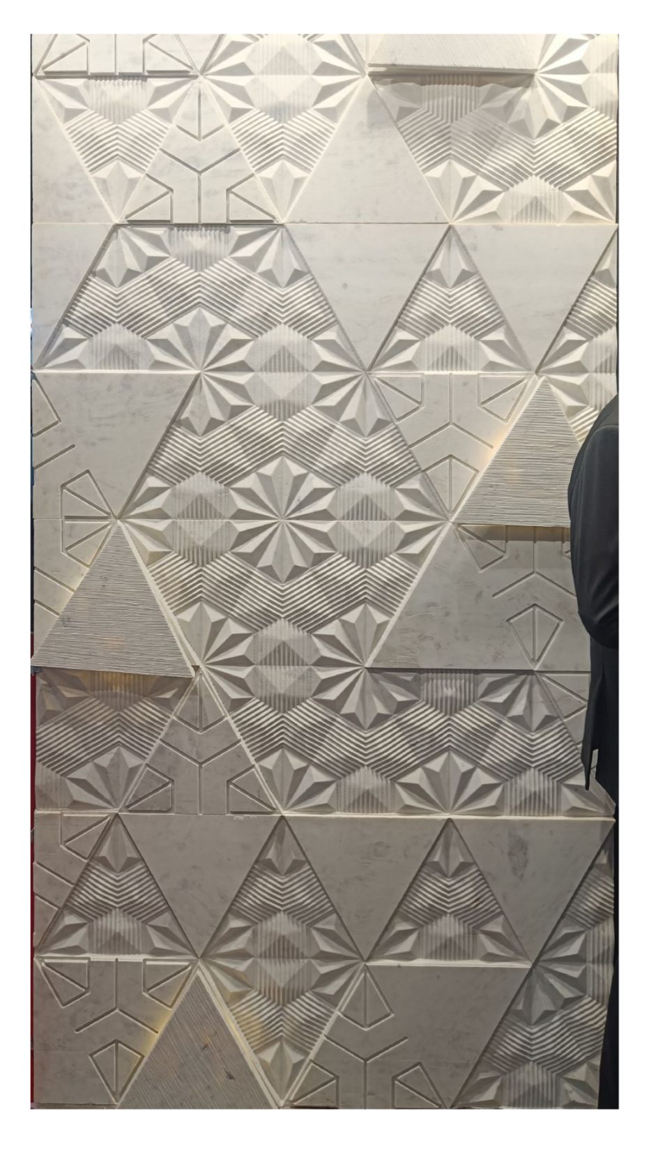 Triangular Pattern Stone Wall Carving | EarthStona